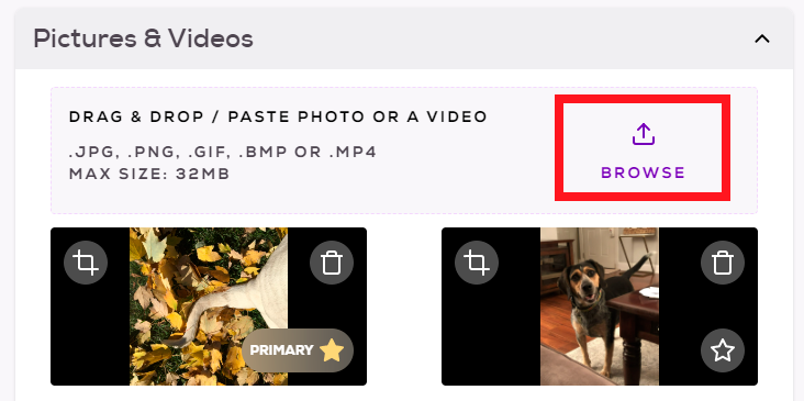 Photos & Videos: Upload, Edit, and Delete